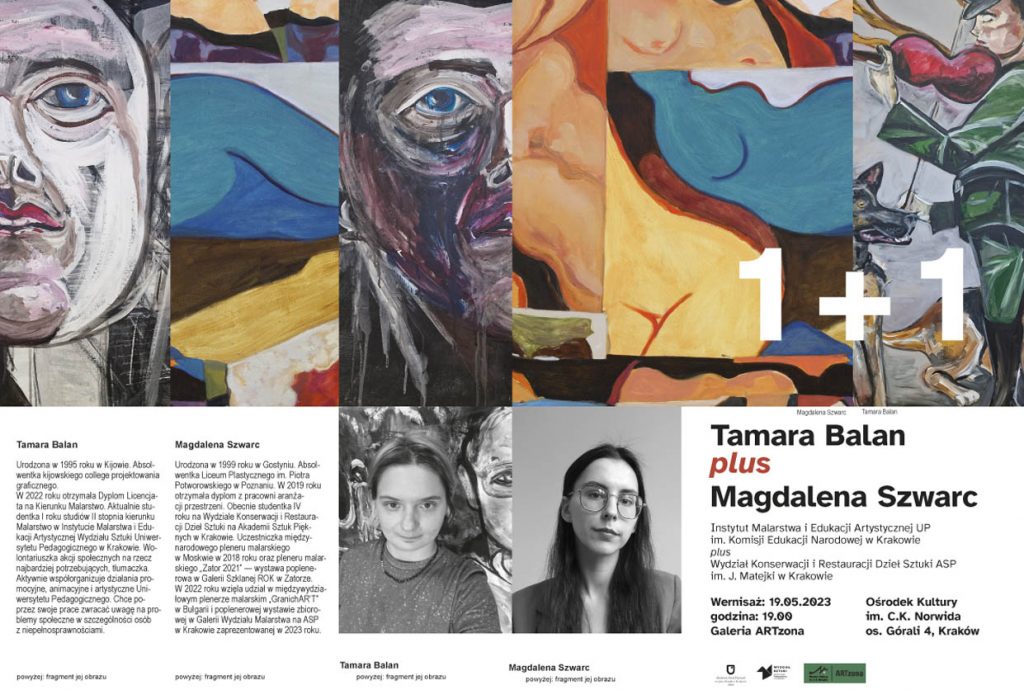 1+1 Tamara Balan plus Magdalena Szwarc – zaproszenie na wernisaż 19.05. ...